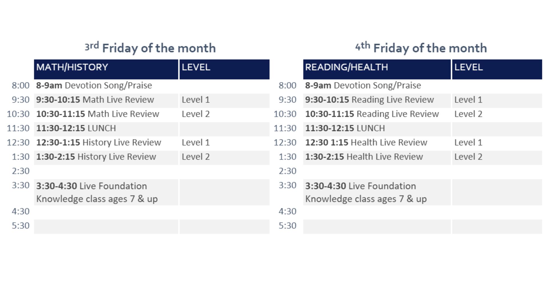 Yahweh Virtual University Live Class Schedule Instructions - Yahweh ...
