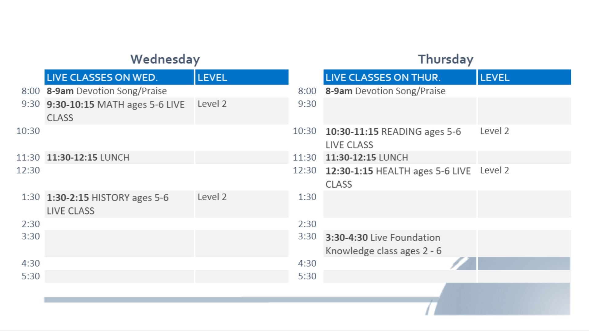 Yahweh Virtual University Live Class Schedule Instructions - Yahweh ...